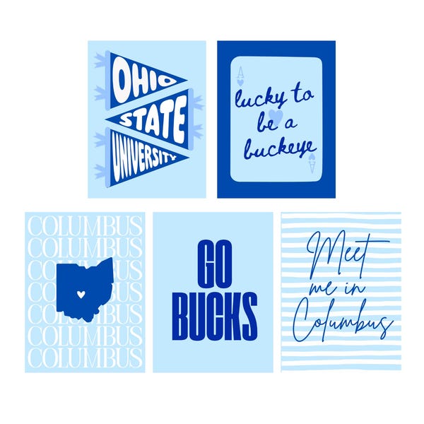 Ohio State Wall Prints Blue - Etsy