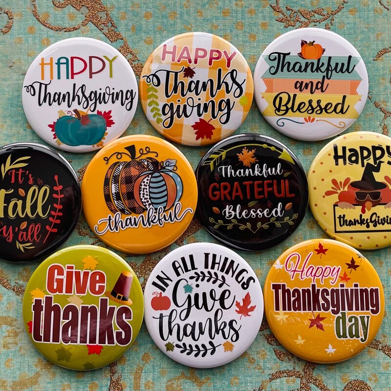 Thanksgiving Buttons - Etsy