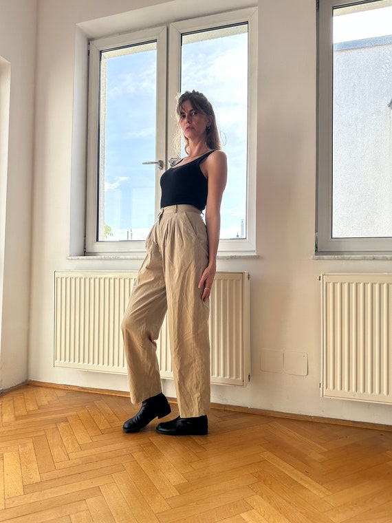 Tan pleated pants - Gem