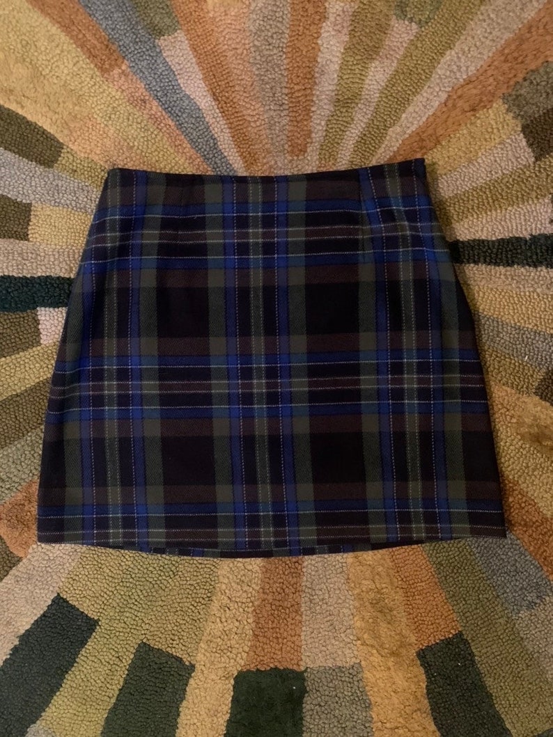 90s Plaid Mini Skirt - Etsy