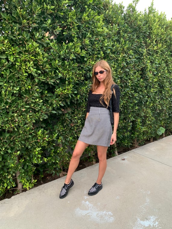 80s checkered mini skirt - Gem