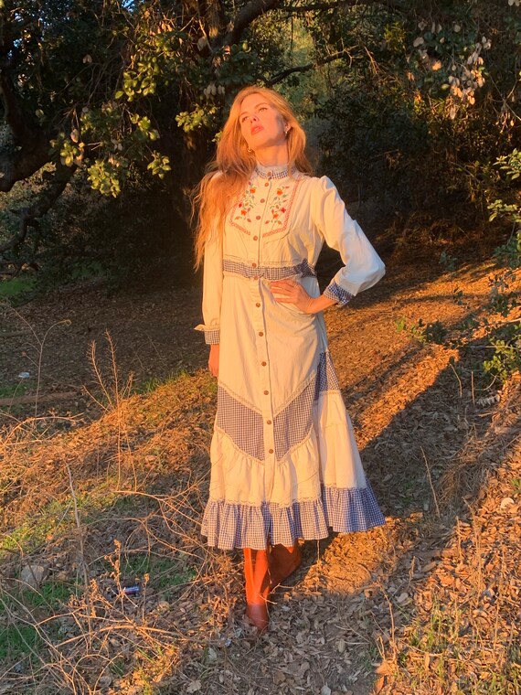 1970s Prairie Dress / 70s Prairie Dress / vintage Pra… - Gem