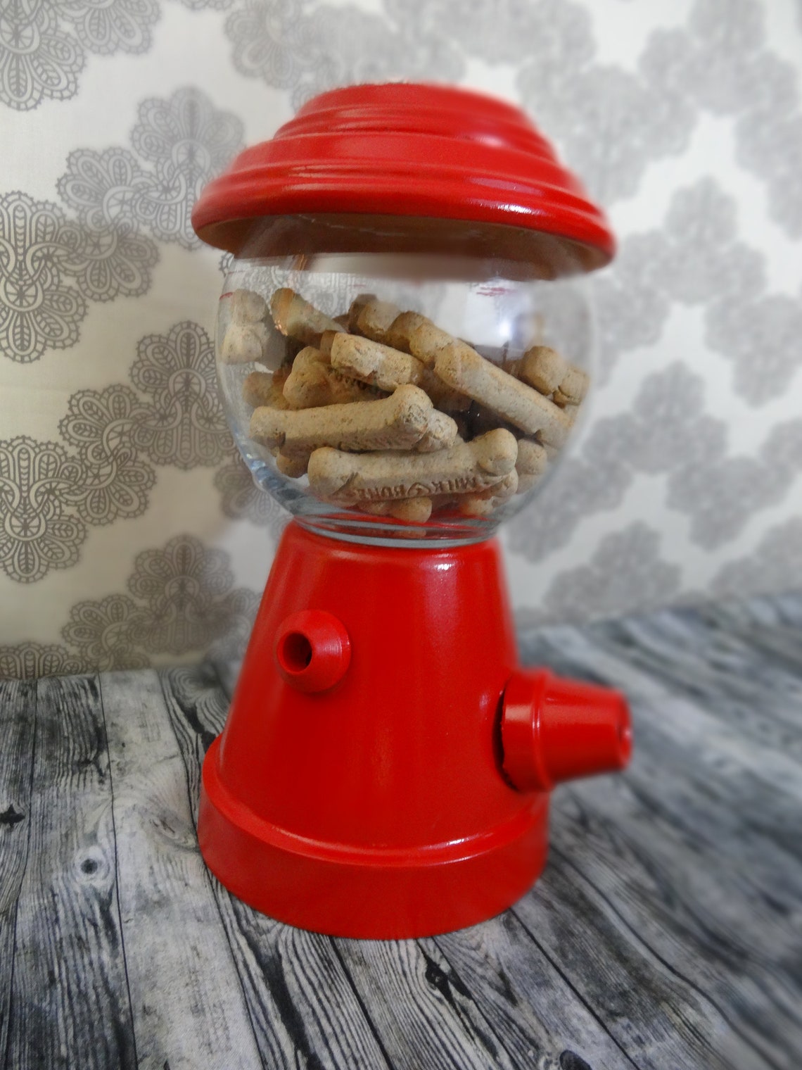 Clay Jar Candy Dish; Dog Treat Jar; Candy Bowl; Pet Treat Bowl; Fire ...