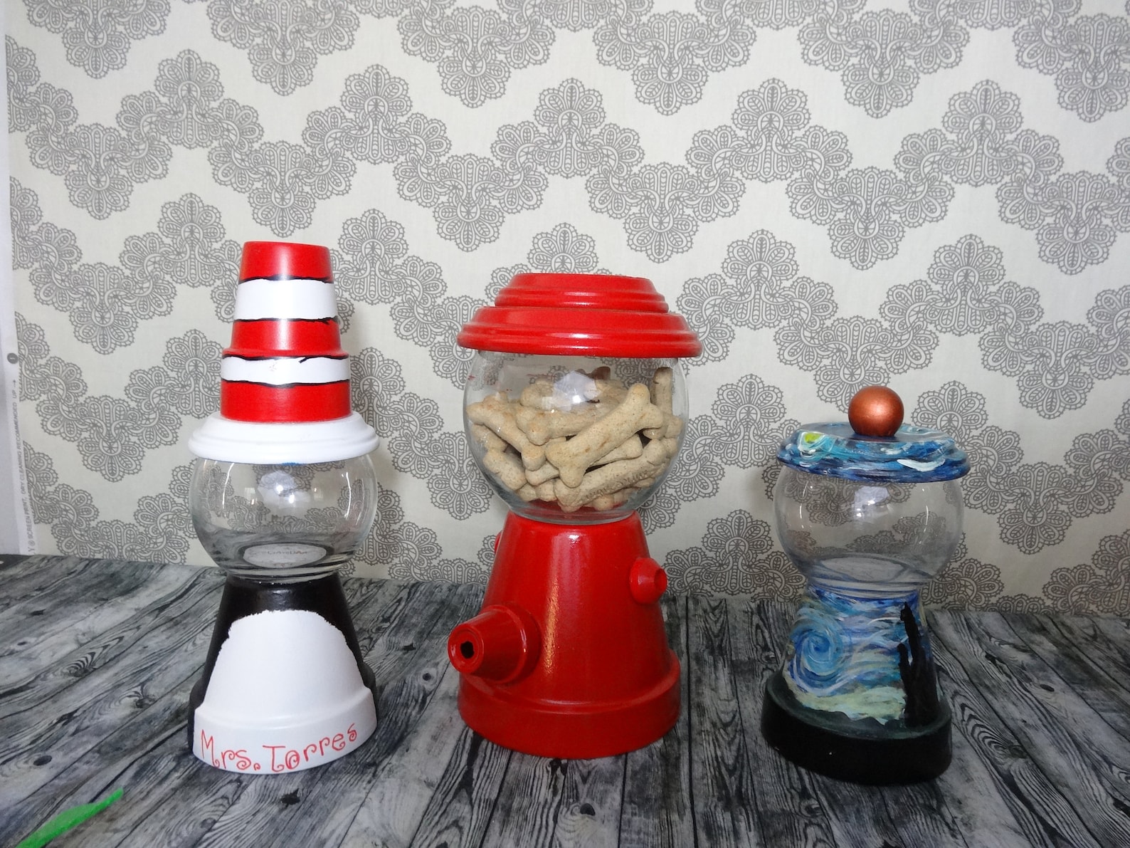 Clay Jar Candy Dish; Dog Treat Jar; Candy Bowl; Pet Treat Bowl; Fire ...