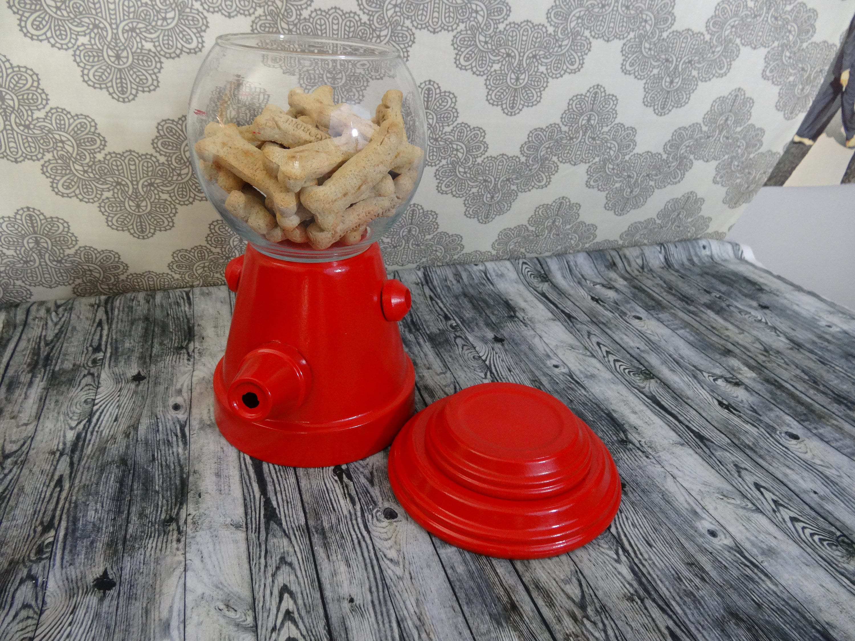 Clay Jar Candy Dish; Dog Treat Jar; Candy Bowl; Pet Treat Bowl; Fire ...