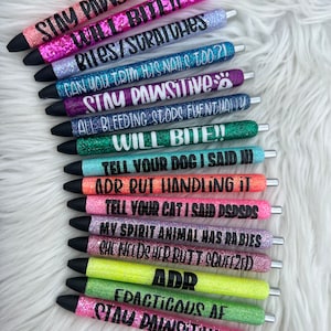 Veterinarian Office Pens, Glitter Pens, Refillable Ink Joy Pens, Custom ...