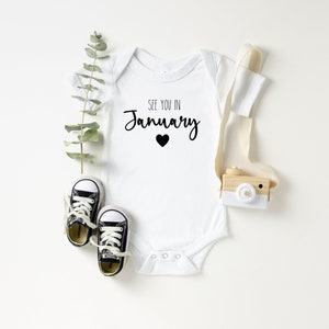 See You in January Baby Announcement Onesie Pregnancy - Etsy