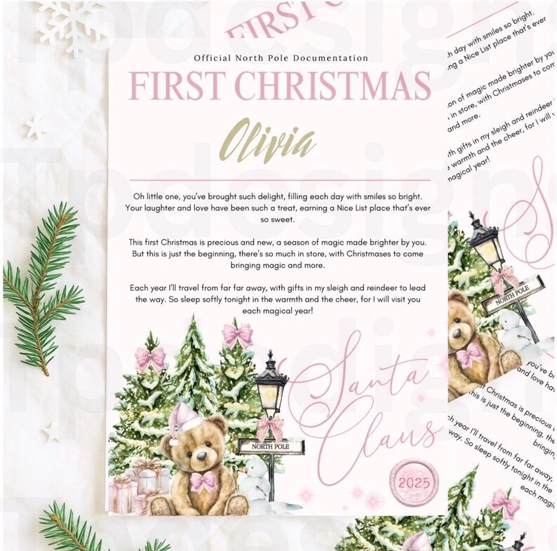 Baby’s First Christmas Letter – Personalised Printed Keepsake From ...