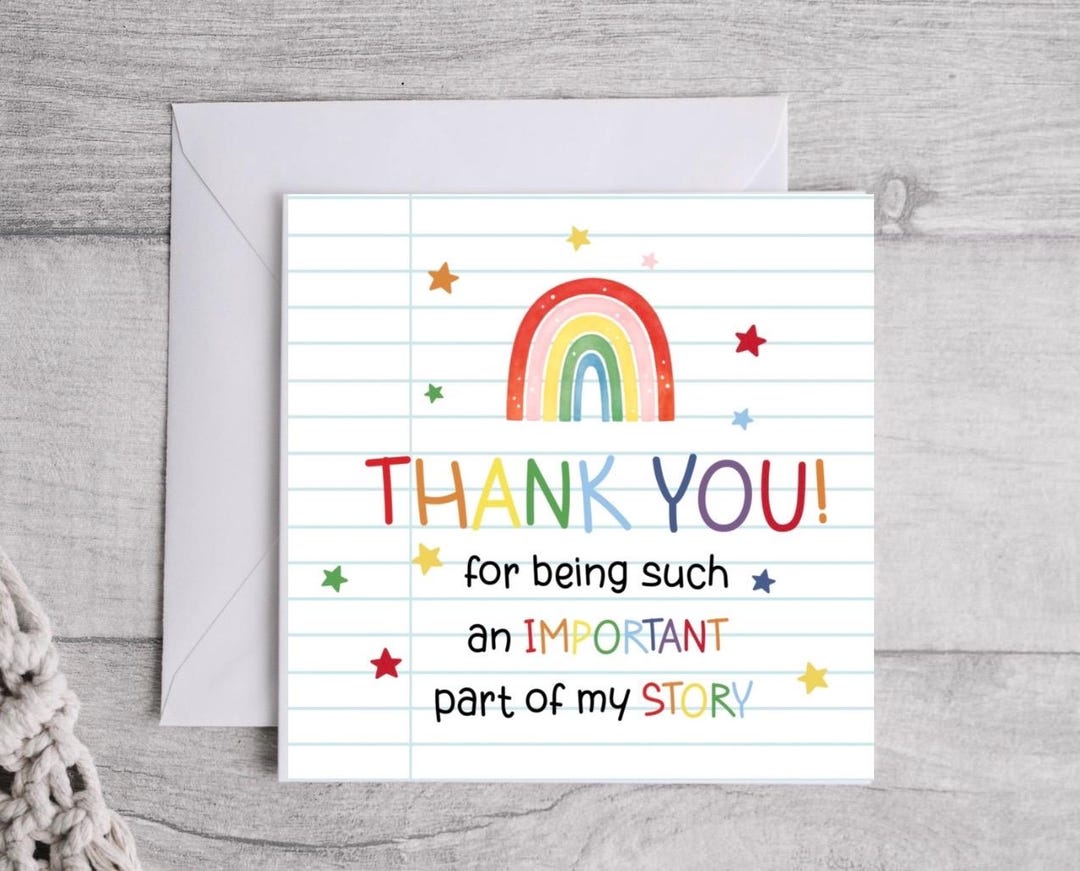 Thank You Teacher Card, Teacher Card, End of Year Card for Teachers ...