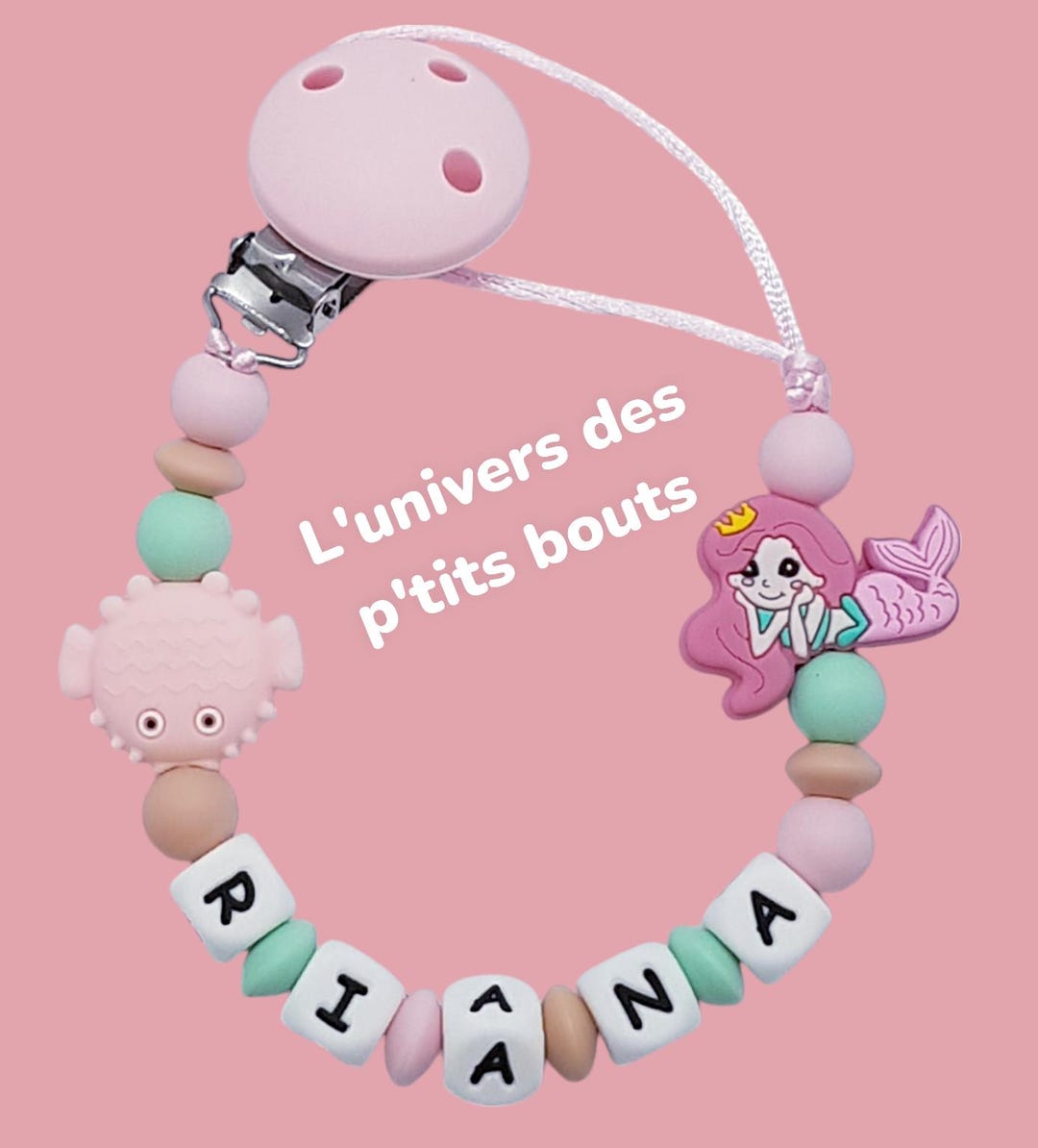 Personalized Silicone Pacifier Clip - Mermaid - Etsy