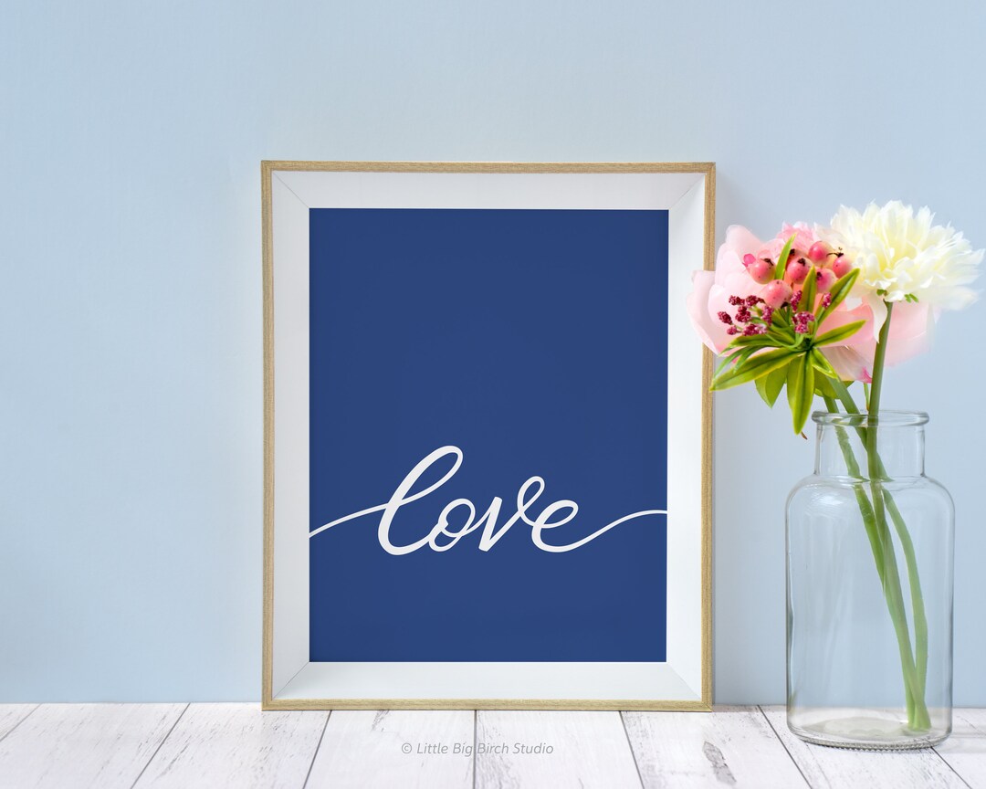 Printable Love Poster, Digital Download, Hand Lettered Wall Art, A4, A3 ...
