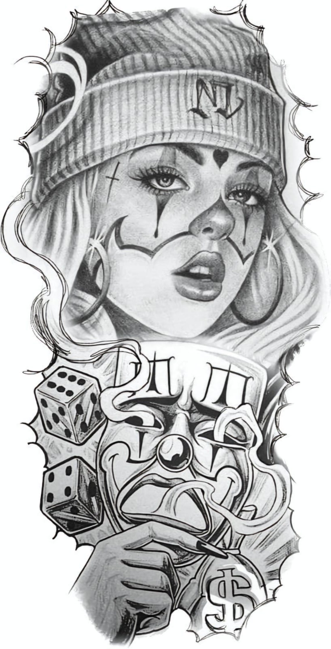 Street Chicano Clown Girl Art Poster - Etsy