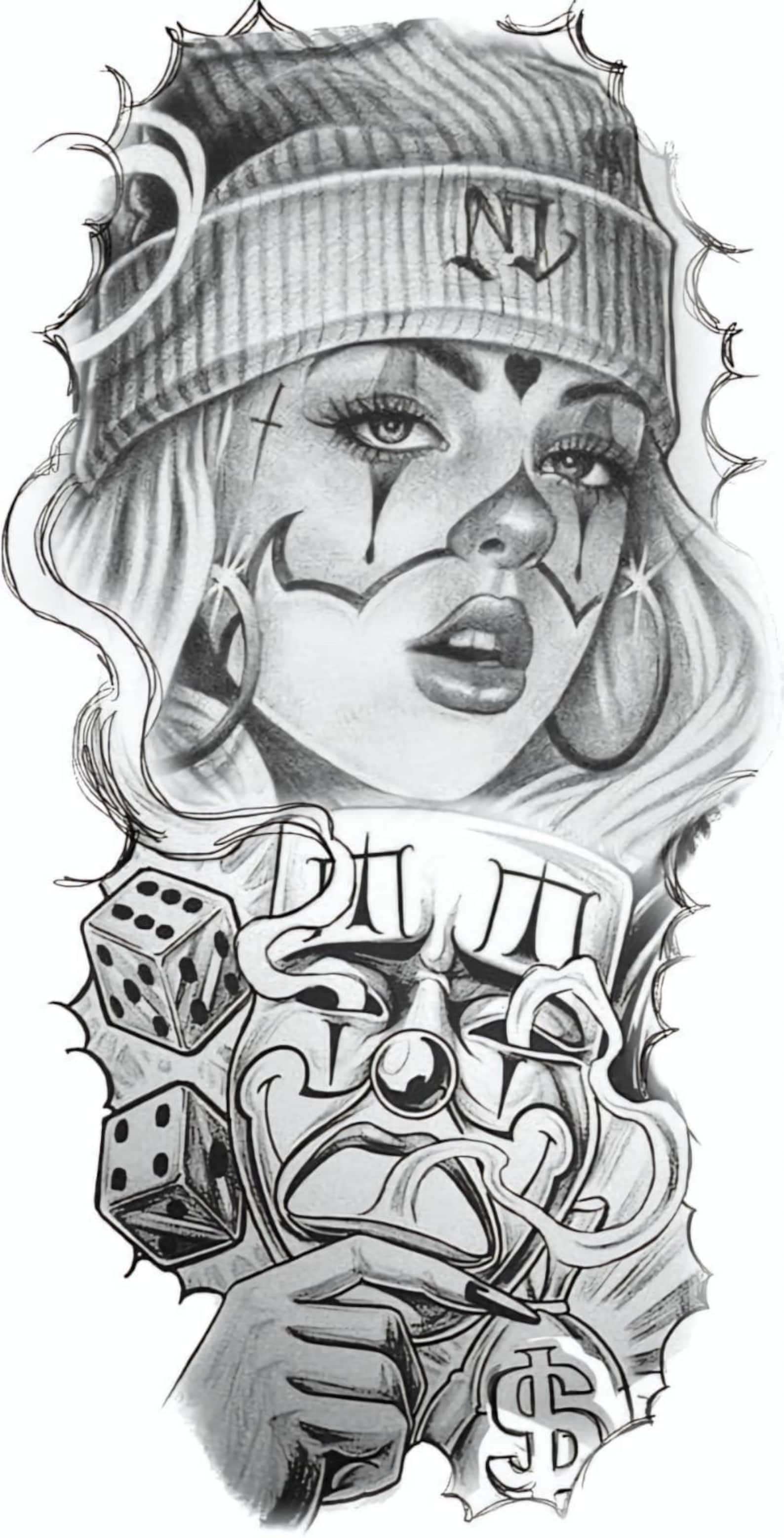 Street Chicano Clown Girl Art Poster - Etsy