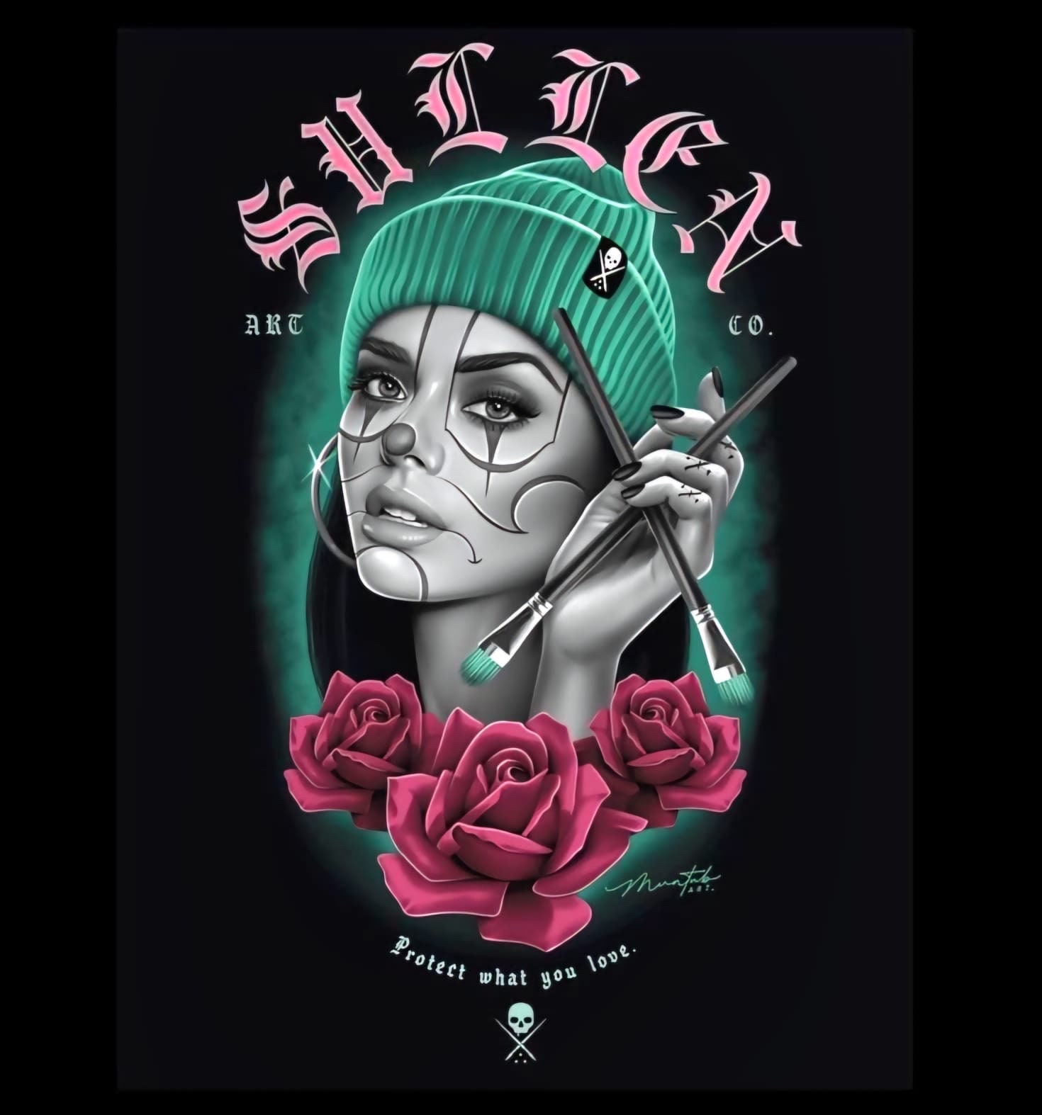 Sullen Clown Girl W Beanie Art Poster - Etsy