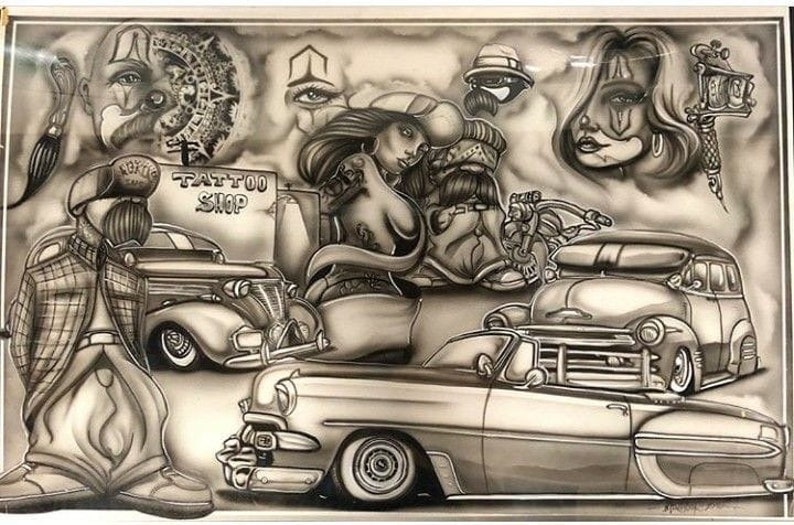 Cholo & Lowrider Collage Art Poster - Etsy