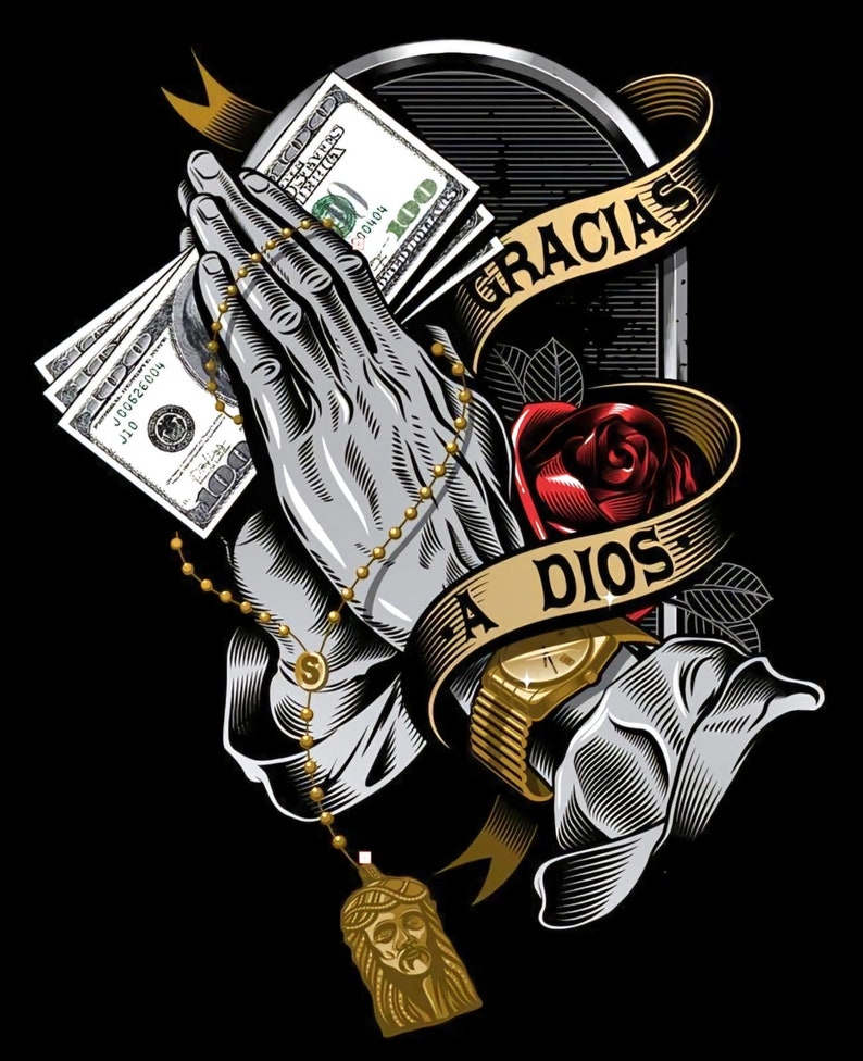 Praying Hands Chicano Art Poster - Etsy