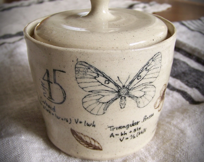 Rustic Nature Pottery Salt Cellar Rustic Cabin Decor Lidded Pottery Jar ...