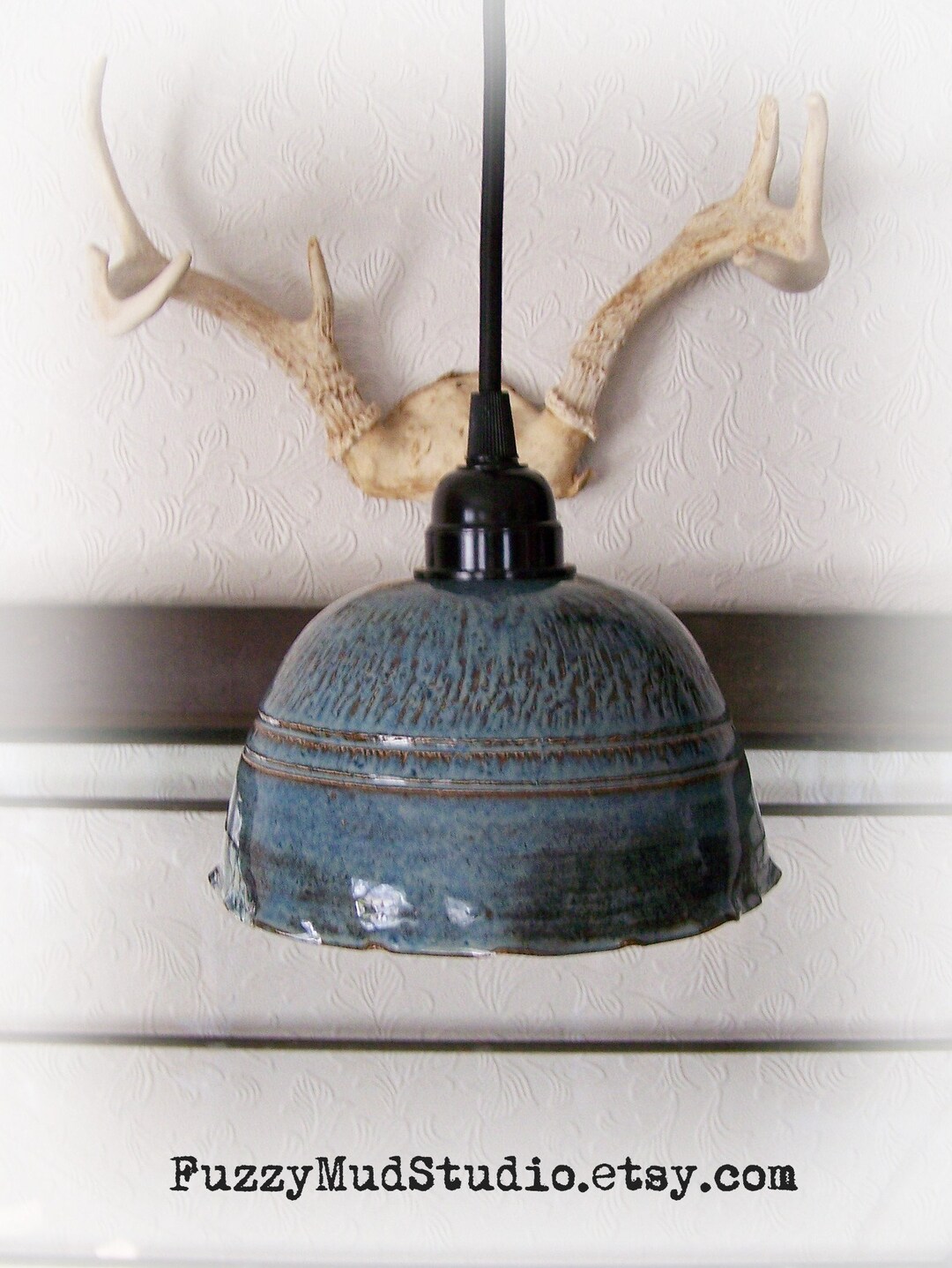 Handmade Pottery Pendant Light Set Vintage Style Handmade Hanging Light ...