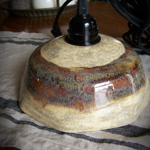 Handmade Pottery Hanging Pendant Light Vintage Style Handmade Pottery ...