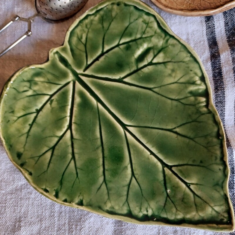 Pottery Leaf Trinket Dish - Etsy