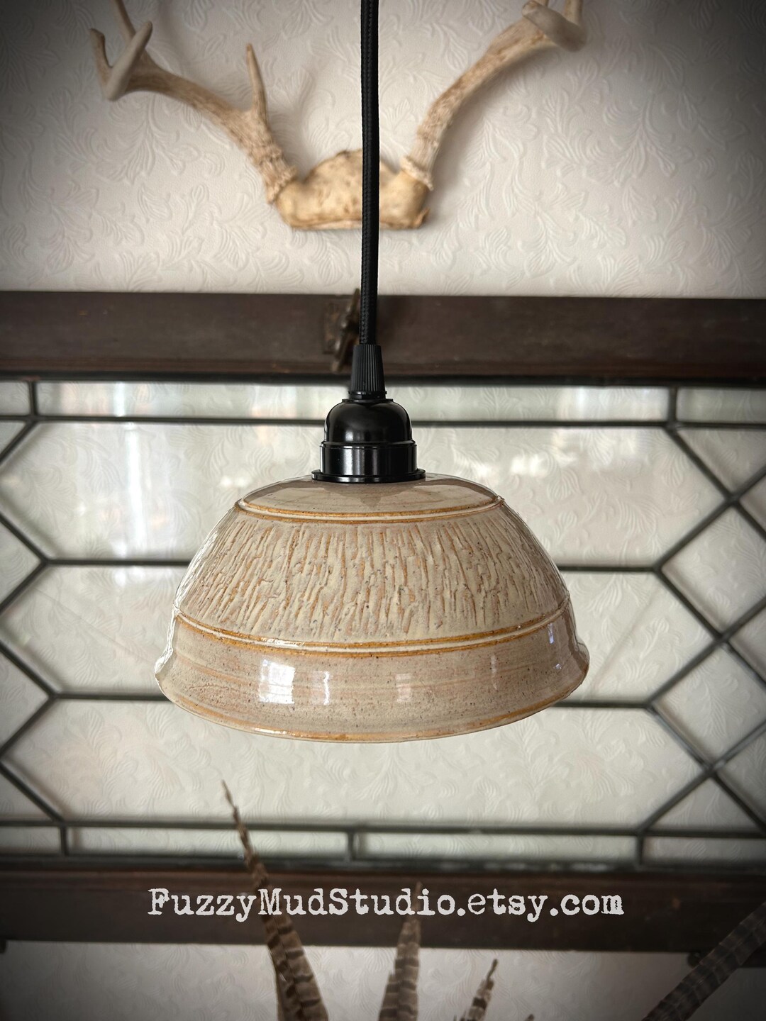 Handmade Ceramic Pendant Ceiling Light Fixture Vintage Style Handmade ...
