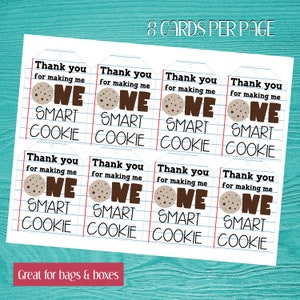 One Smart Cookie Thank You Gift Tag - Etsy