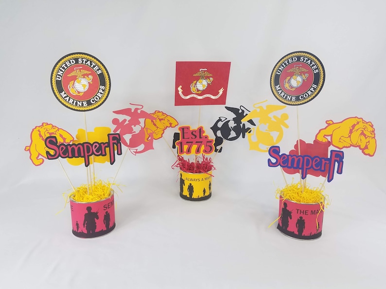 Marine Corp Centerpiece for Retirement, Boot Camp, Military Deployment ...