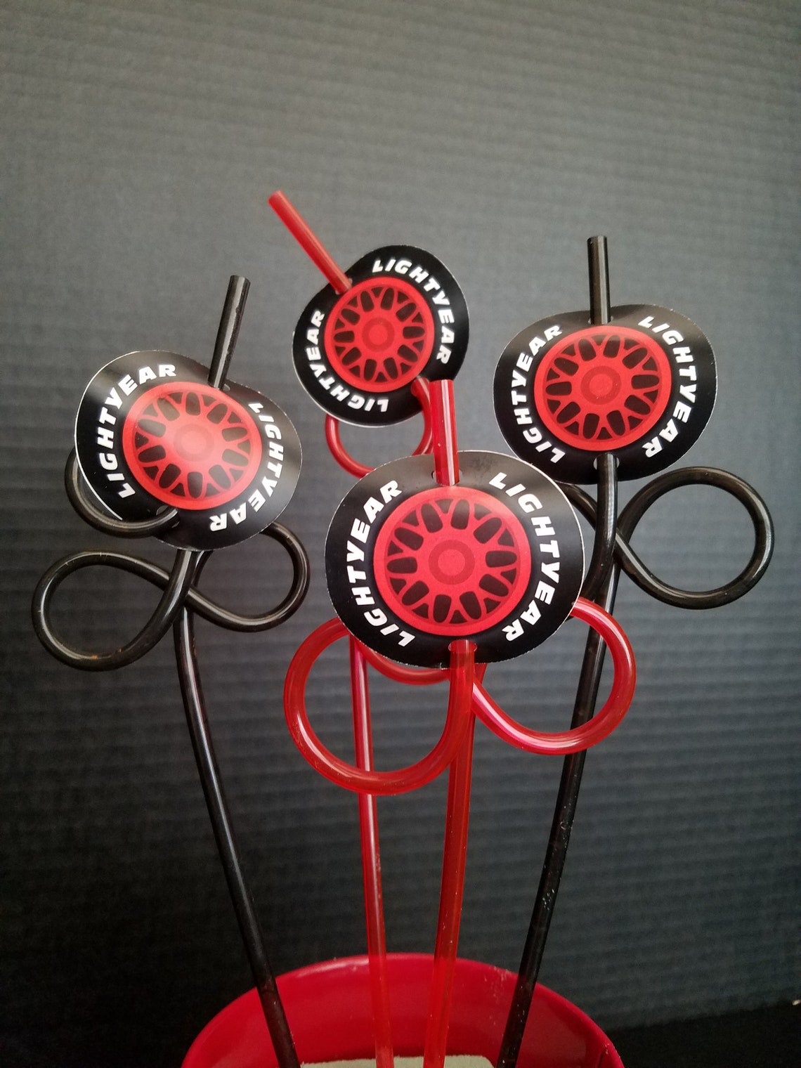 Cars Lightyear Tire Straw or Cupcake Topper Decorations - Etsy