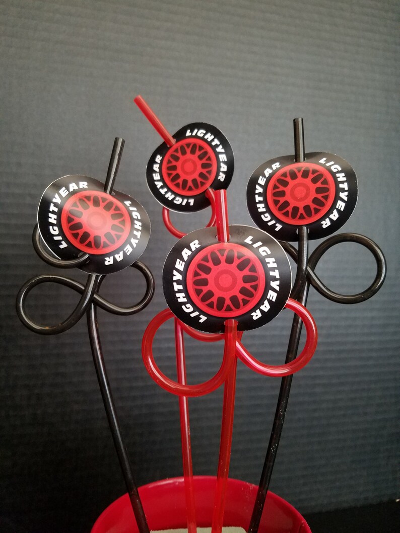 Cars Lightyear Tire Straw or Cupcake Topper Decorations - Etsy