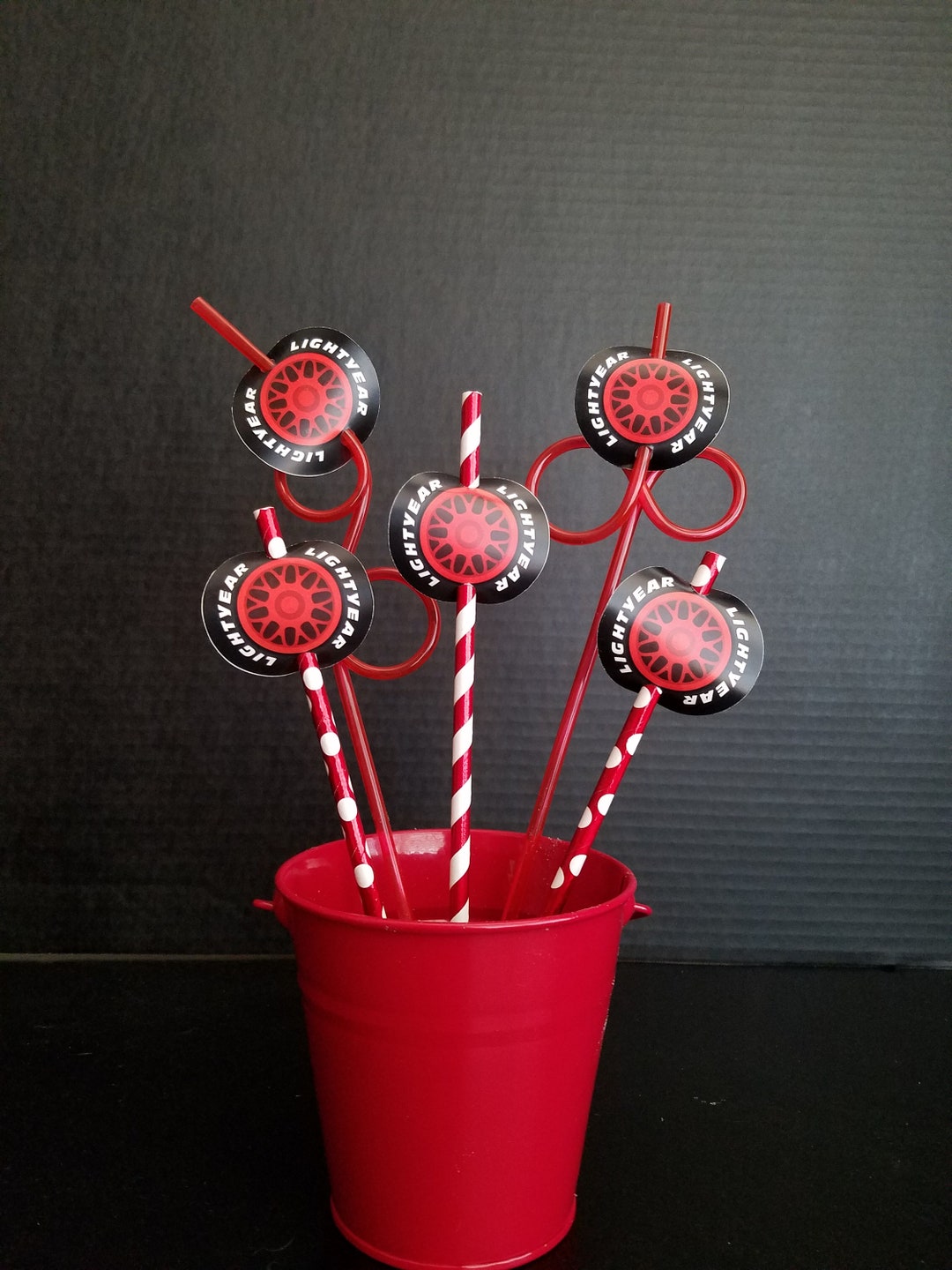 Cars Lightyear Tire Straw or Cupcake Topper Decorations - Etsy