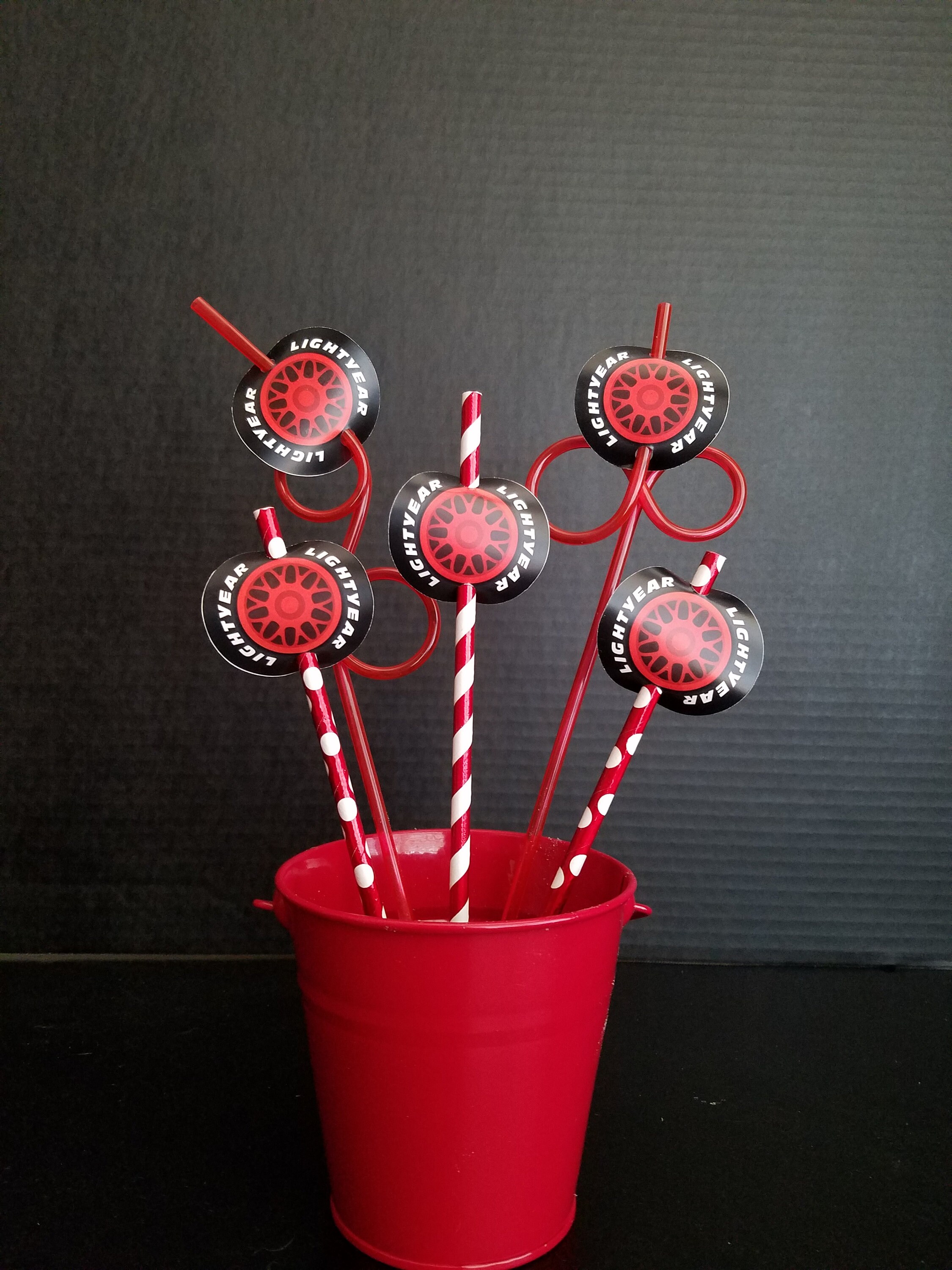 Cars Lightyear Tire Straw or Cupcake Topper Decorations - Etsy