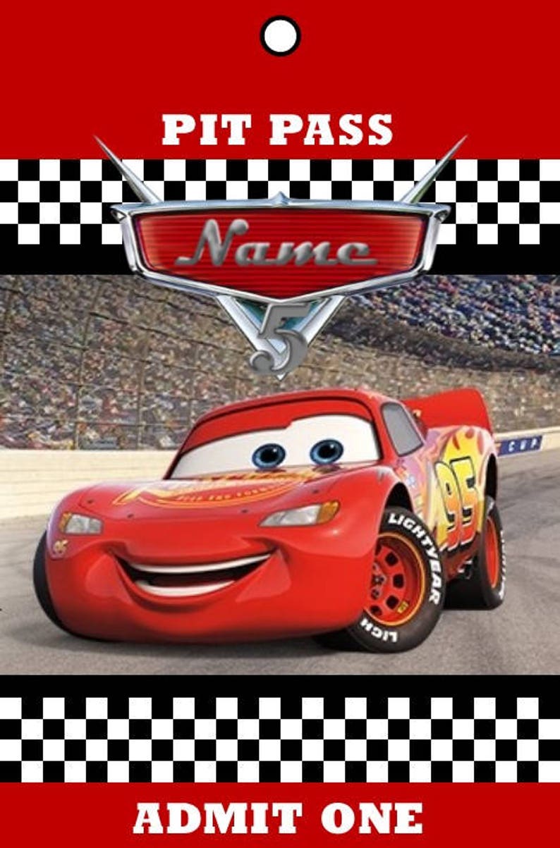 Cars Pit Pass Birthday Invitation - Etsy