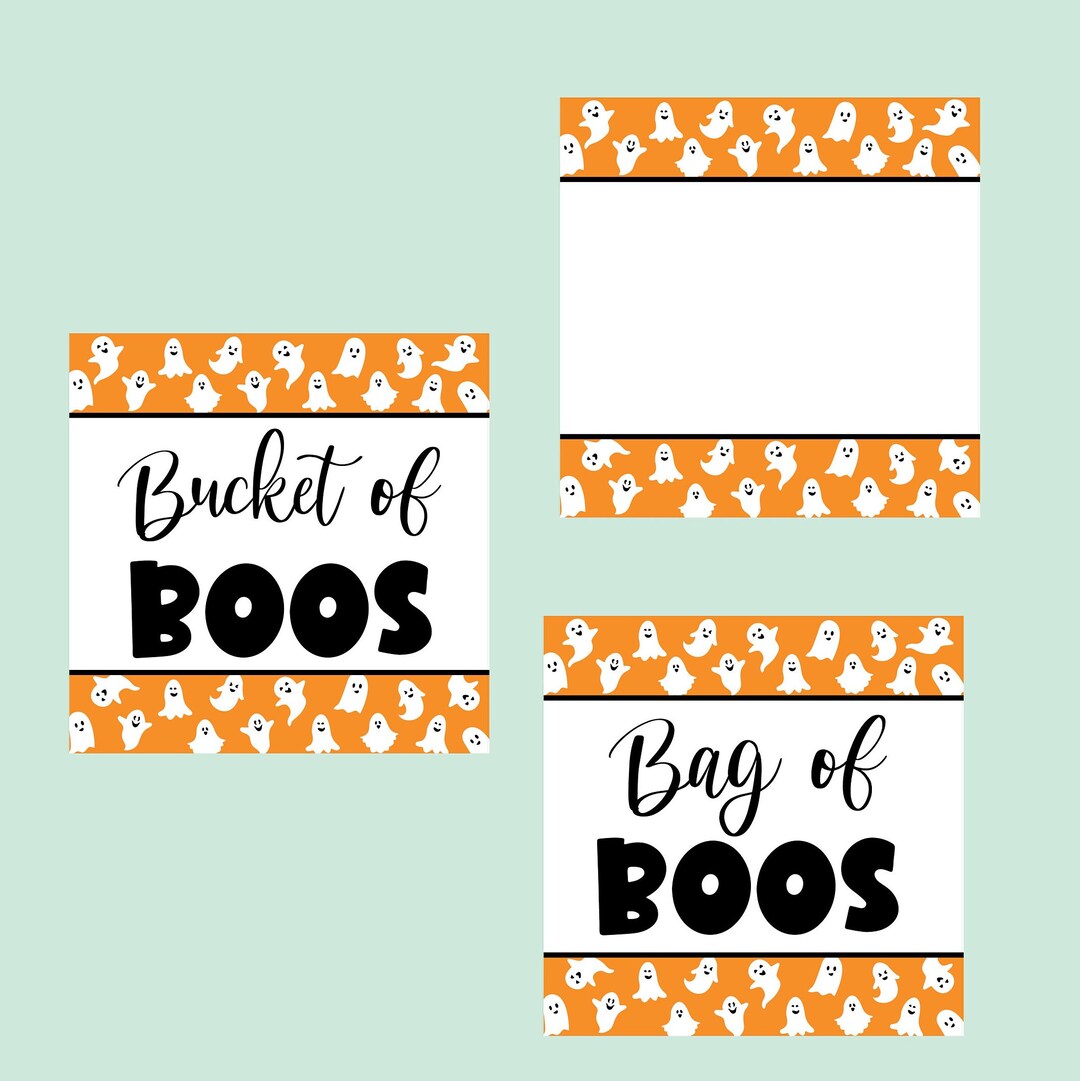 Bucket of Boos and Bag of Boos Printable Tags - Etsy