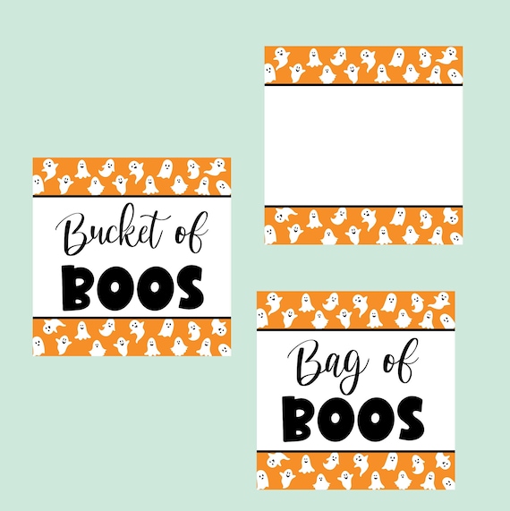 Bucket of Boos and Bag of Boos Printable Tags - Etsy