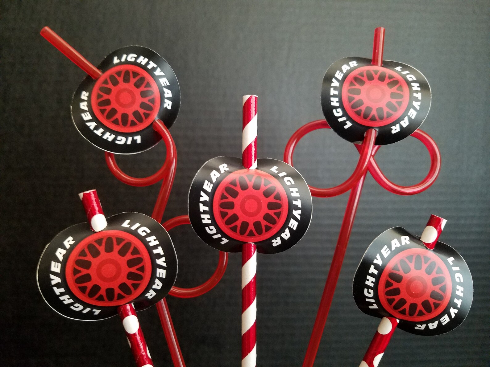 Cars Lightyear Tire Straw or Cupcake Topper Decorations - Etsy