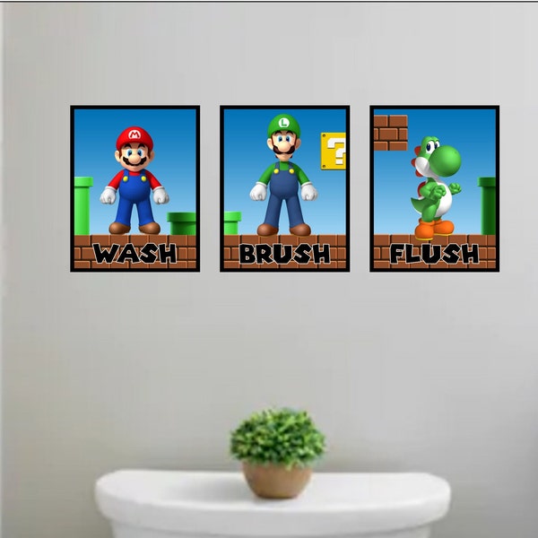 Super Mario Bathroom Decor - Etsy