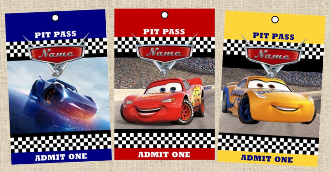 Cars Pit Pass Birthday Invitation - Etsy