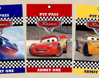 Disney Cars PIT PASS Birthday Invitation. Disney Cars Pit Pass ...