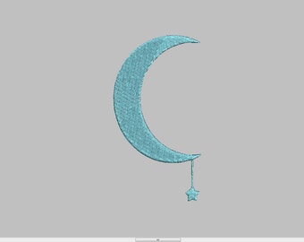 Moon embroidery | Etsy