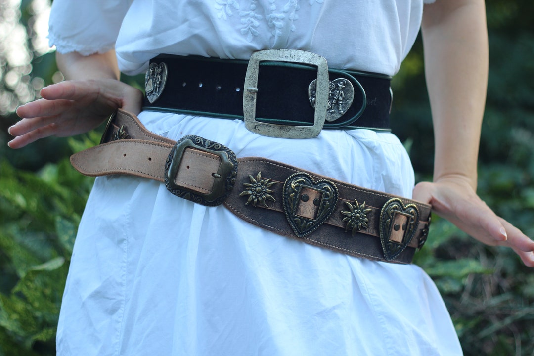 Traditional Austrian Belt With Edelweiss and Hearts Statement - Etsy