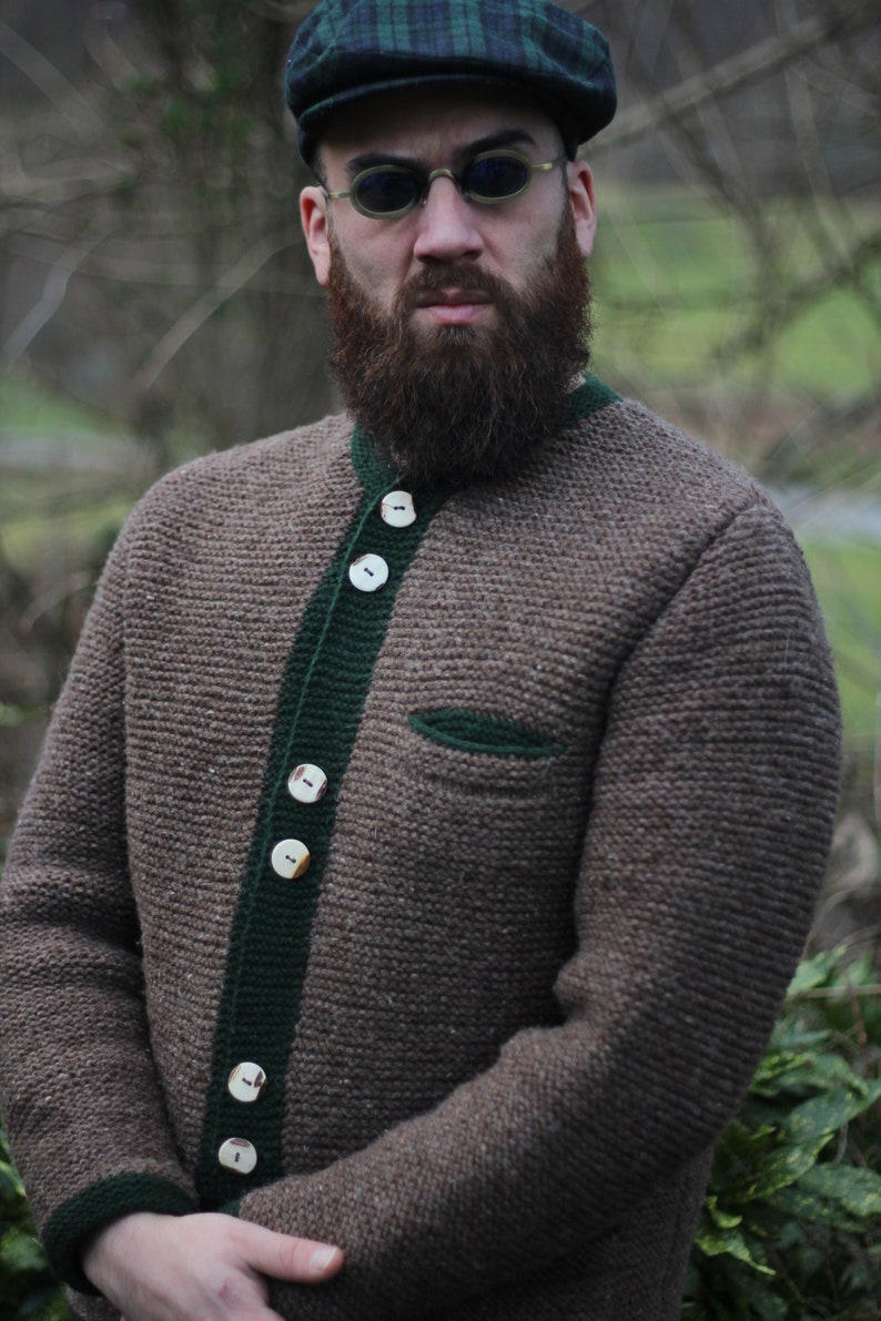 Vintage Men Rustic Sweater Theo Huber Trachten Cardigan Bavarian Folk ...