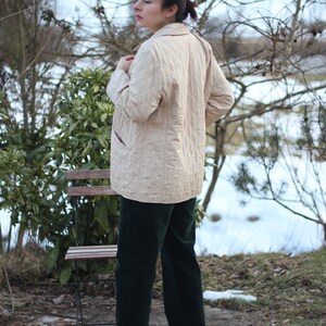 Vintage Beige Quilted Jacket Basler Lightweight Liner Jacket With ...