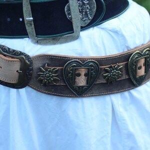 Traditional Austrian Belt With Edelweiss and Hearts Statement - Etsy