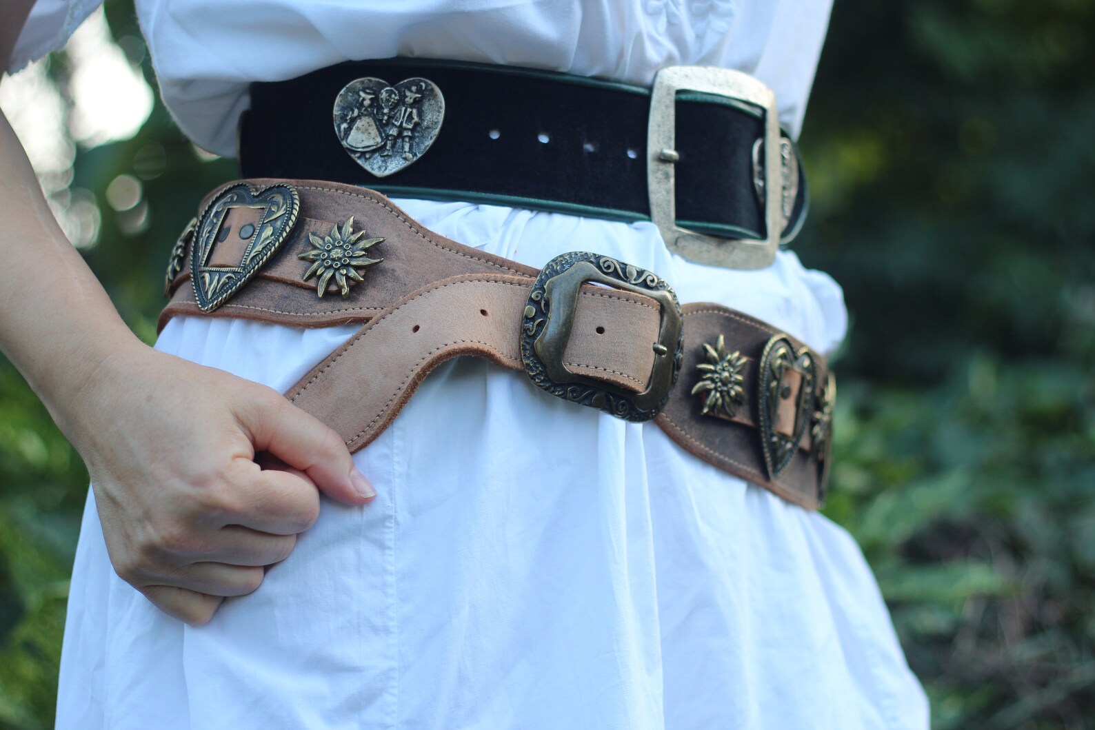 Traditional Austrian Belt With Edelweiss and Hearts Statement - Etsy