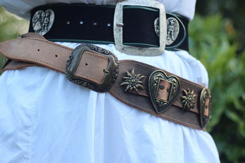 Traditional Austrian Belt With Edelweiss and Hearts Statement - Etsy