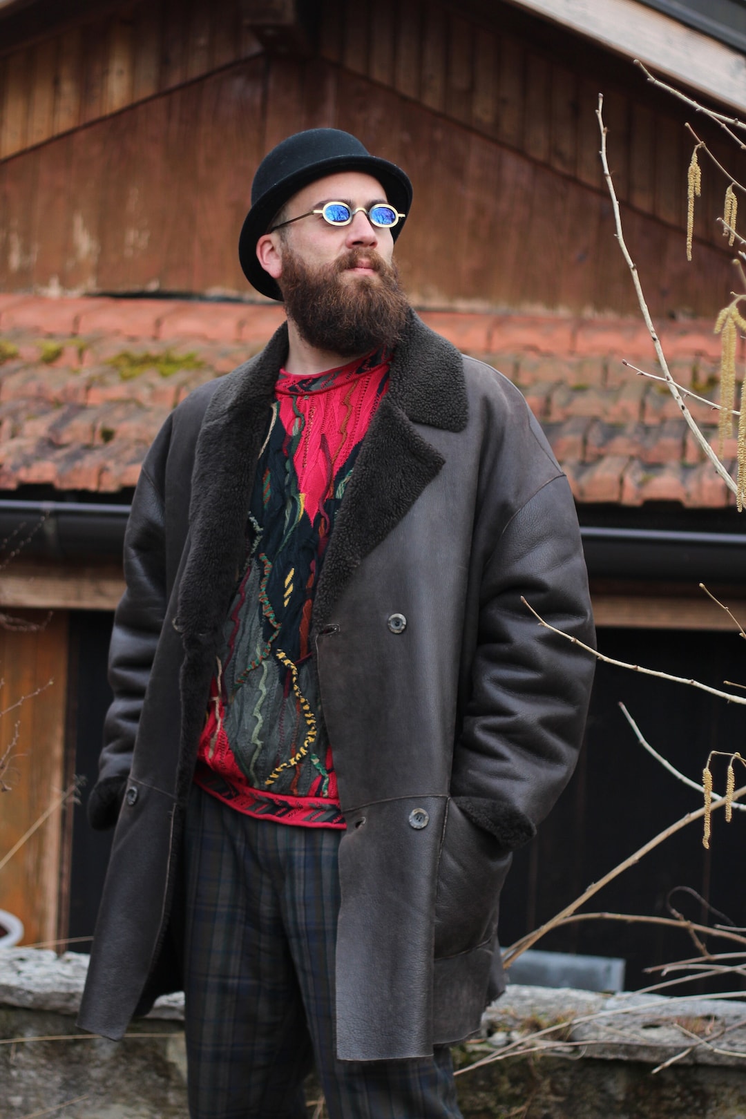 Vintage Original Shearling Leather Jacket by Gallotti Made in Italy ...