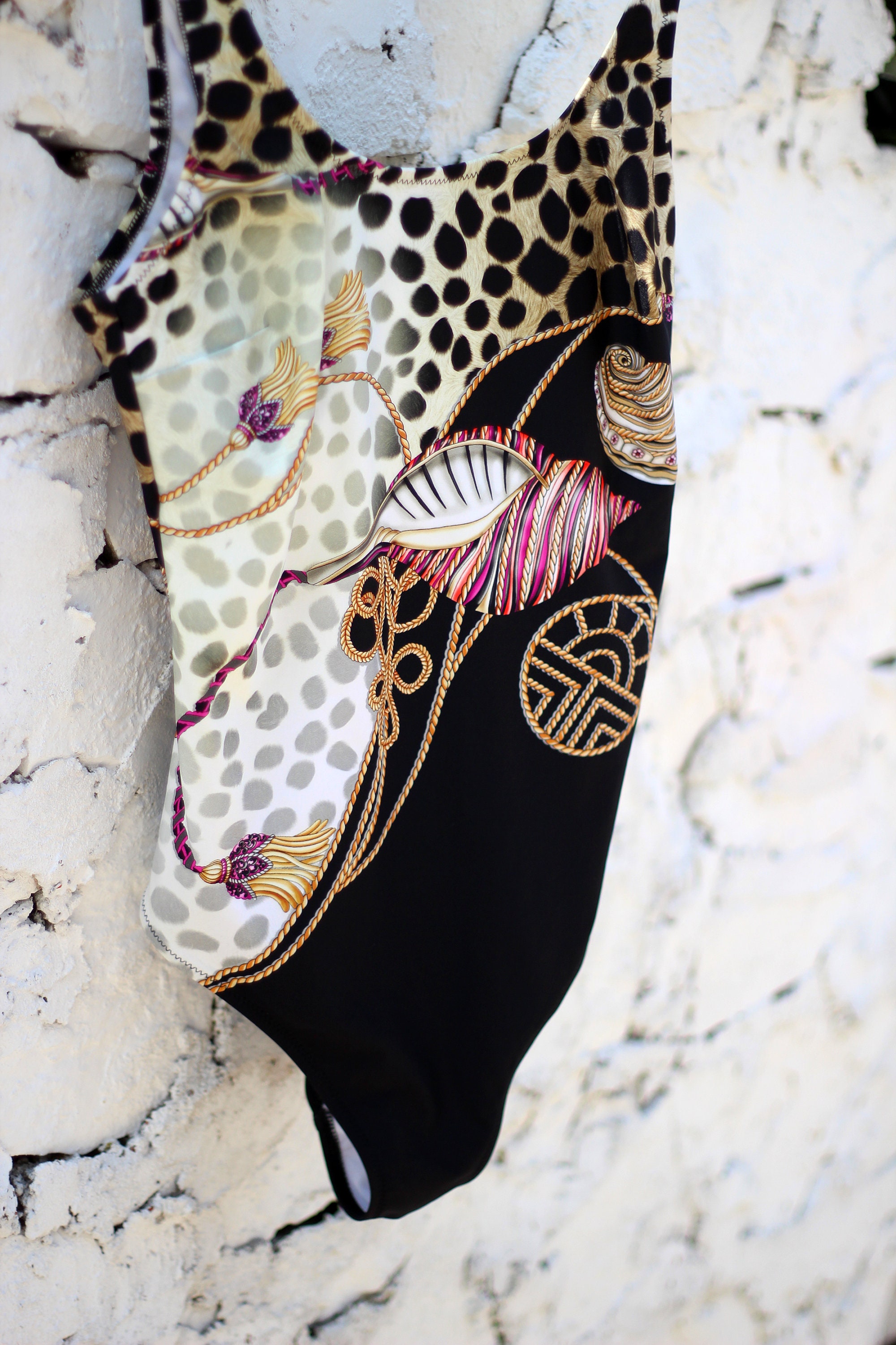 90s One Piece Swimsuit With Baroque Print Louis Feraud Paris ...