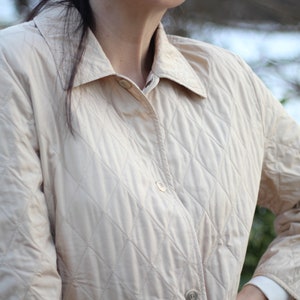 Vintage Beige Quilted Jacket Basler Lightweight Liner Jacket With ...