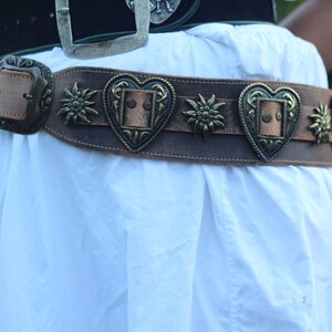 Traditional Austrian Belt With Edelweiss and Hearts Statement - Etsy