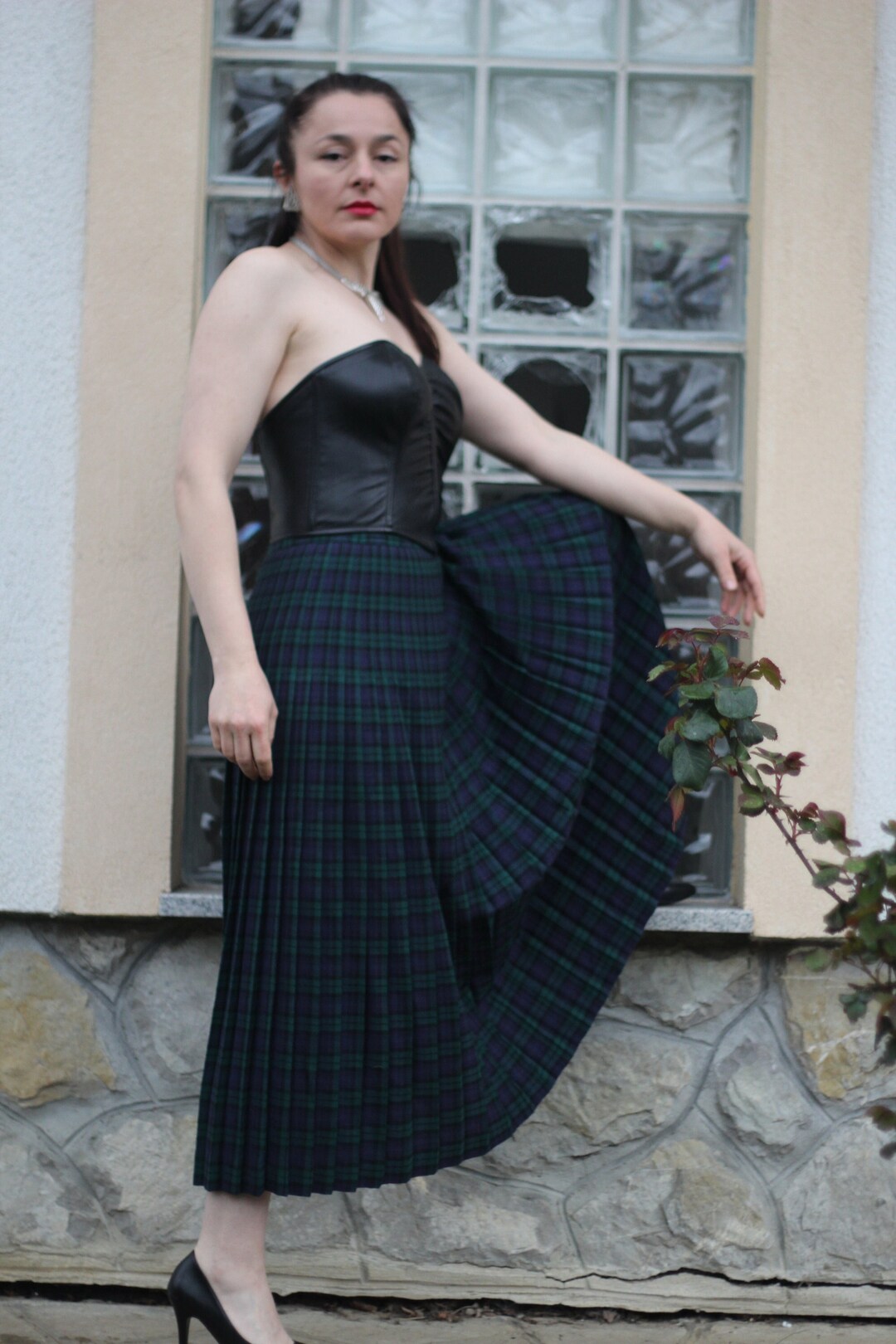 Vintage Plaid Pleated Skirt Midi Length A Line Cable Car Clothiers ...